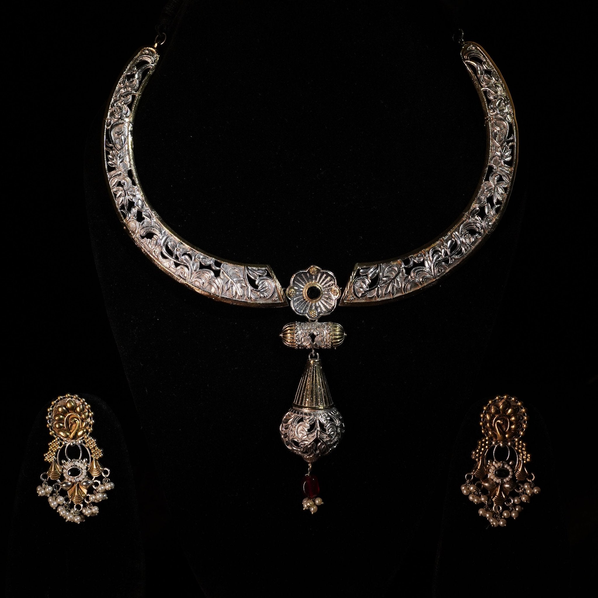 Dome Drop Silver Hasli | The Refined Grain Necklace – Pitara Jewelry